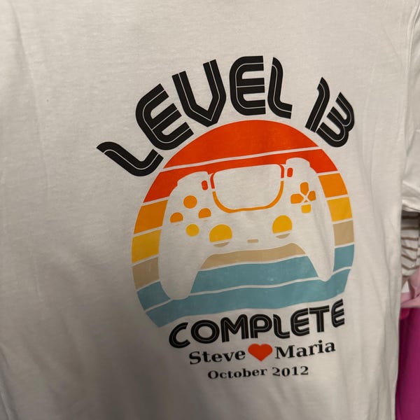 1st Anniversary Gift, Custom Cheers to 1 Year Shirts, Retro Video Game ...