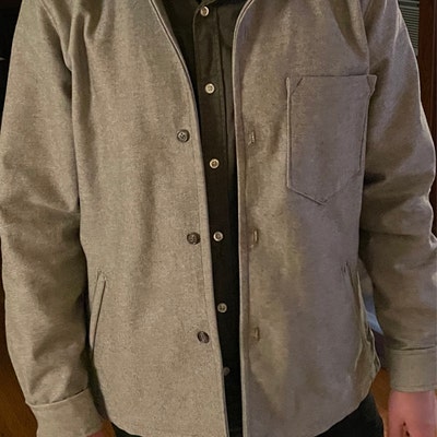Men's Overshirt Jacket Sewing Pattern, Projector File, and Video ...