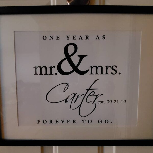 One Year Anniversary | Printable Sign - Etsy