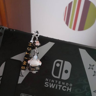 Custom Name Charm Kawaii Cat Phone Charm Black Maneki Neko Phone Charm ...