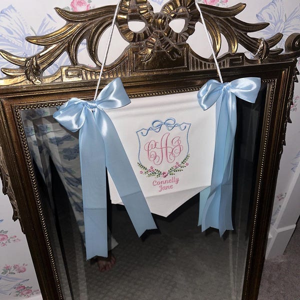 Custom Baby Banner for Hospital Door Sign & Nursery, Monogram Baby ...
