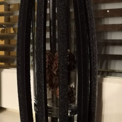 Large 10in 25cm Granite Stone Look Vase Black Grey White Vase Geometric ...