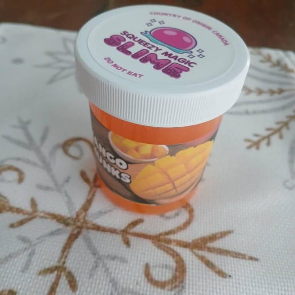 Mango Chunks Slime, Scented, Homemade Clear Jelly Cube Slime, Neutral ...