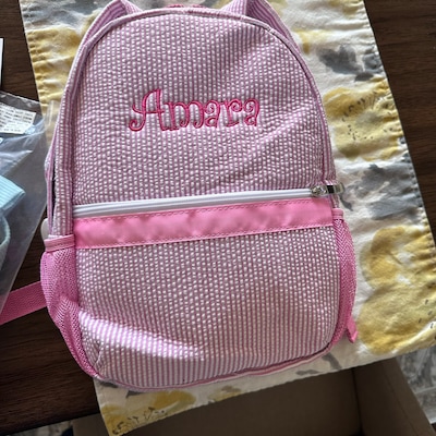 Personalized Baby Backpacks Monogrammed Toddler Backpacks Seersucker ...