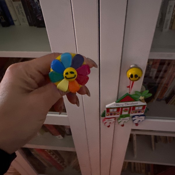 Retro Smiley Face Flower....hand Rolled Knobs Drawer Pulls Handles ...