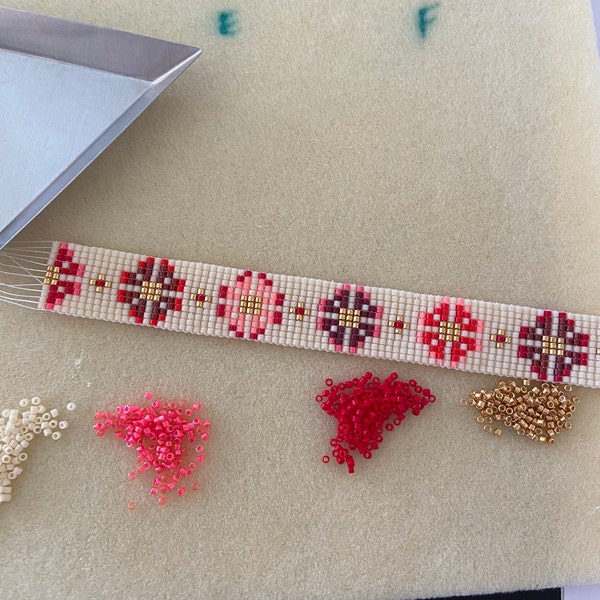 Bead Loom Pattern, Loom Bracelet Pattern, Seed Bead Loom Bracelet, Bead ...