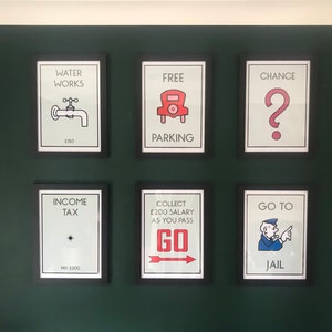 Monopoly Water Works Print Wall Art Poster Custom Property - Etsy