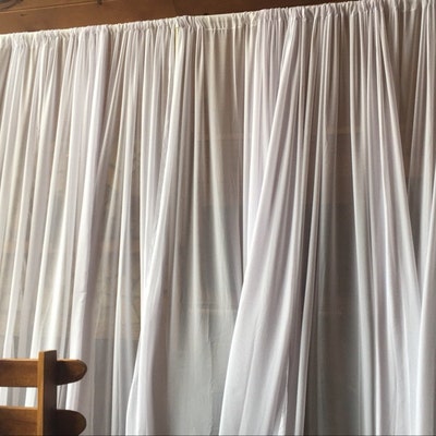 115 X 120 WHITE Chiffon Drapes Panels for Event Decor Backdrop Draping ...