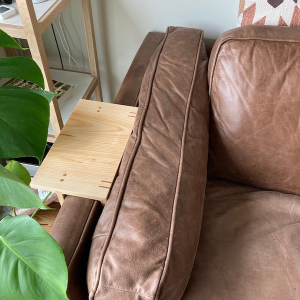Handmade Wooden Couch Arm Table. Custom. Sofa Arm Table. Sofa Arm Tray ...