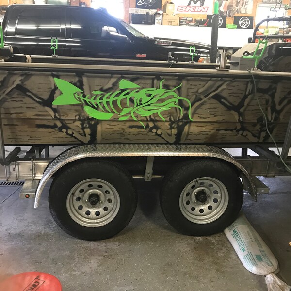 CUSTOM TEXT STICKER, Boat Decals, Fish and Text Boat Decal Perfect for ...