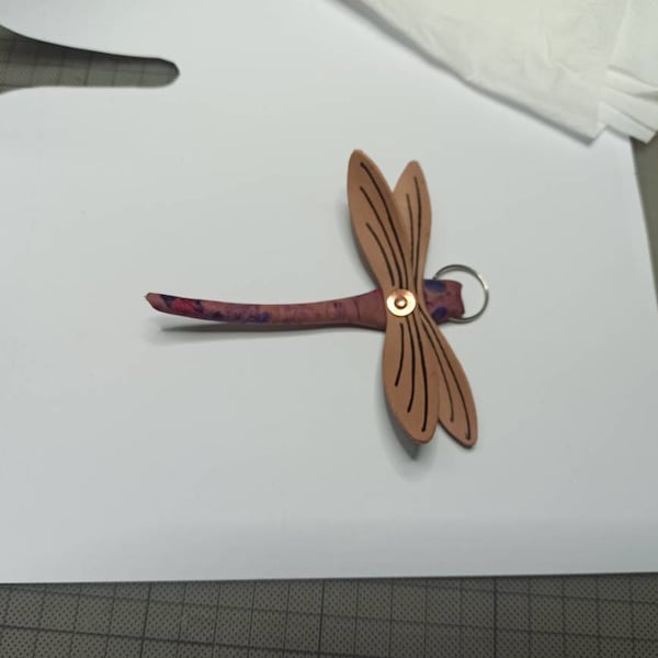 Leather Dragonfly Keychain Pattern, Purse Ornament (PDF Pattern) - Etsy