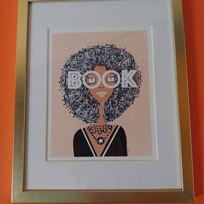 Book Smart With an Afro Art Print, Home Decor, Wall Art, Gallery Wall ...