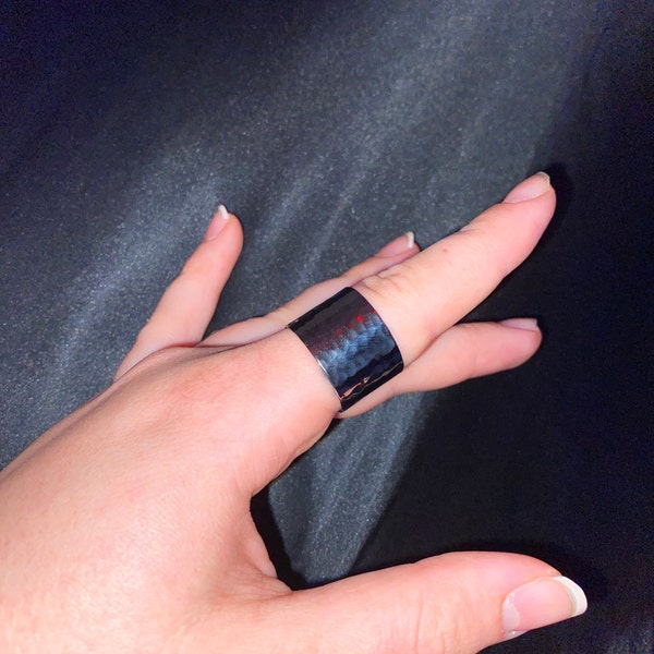 Wide Band Ring • Waterproof Jewelry • Silver Tube Ring • Adjustable ...