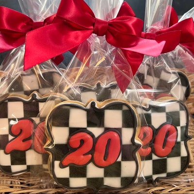 Number Custom Anniversary Cookies Set of 6 Crunchy Shortbread Cookies ...