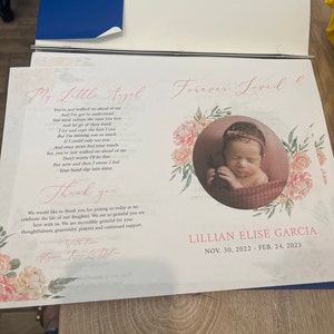 Baby Funeral Program Funeral Service Program Template for - Etsy