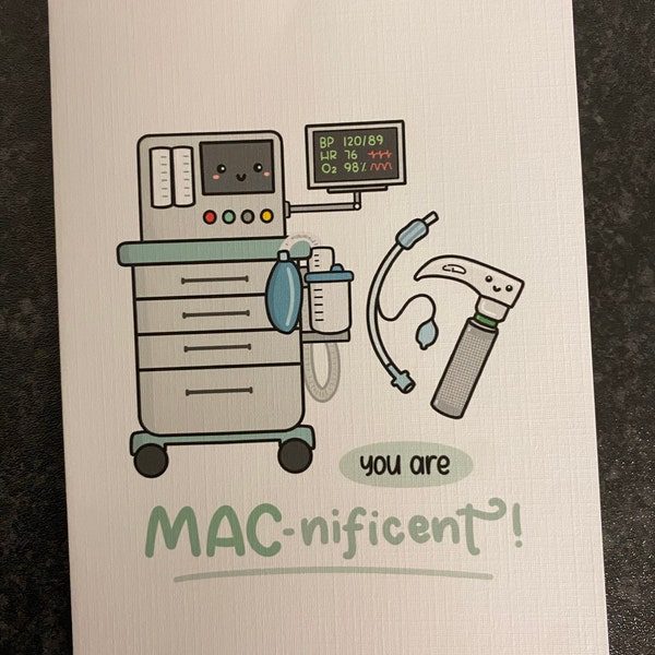 Mac-nificient - Birthday, Just Because Card for Anesthsiologist ...