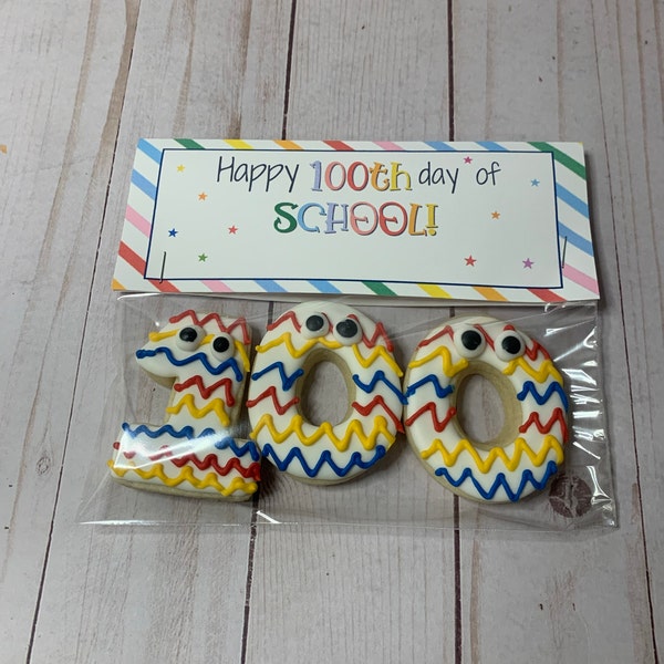 100th Day Cookie Treat Bag Toppers for Students, You Are One Smart ...