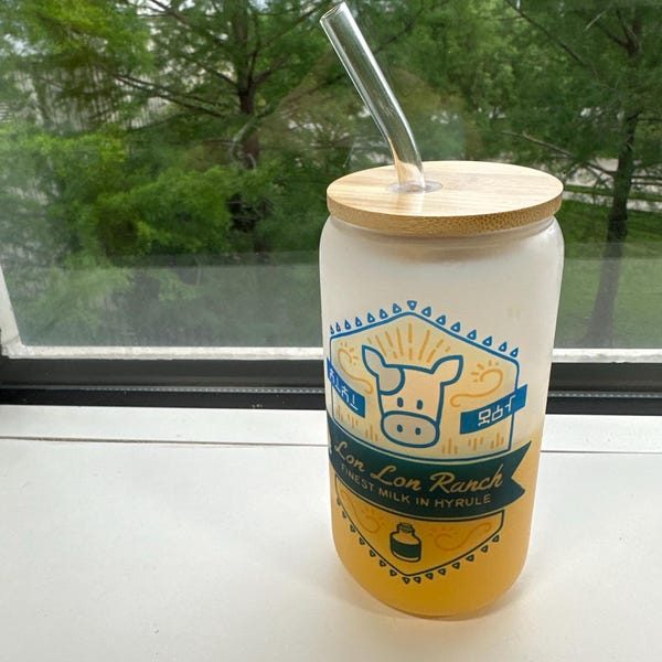 Legend of Zelda, Lon Lon Ranch, 16 Oz Glass Cup, Iced Coffee, Gift ...