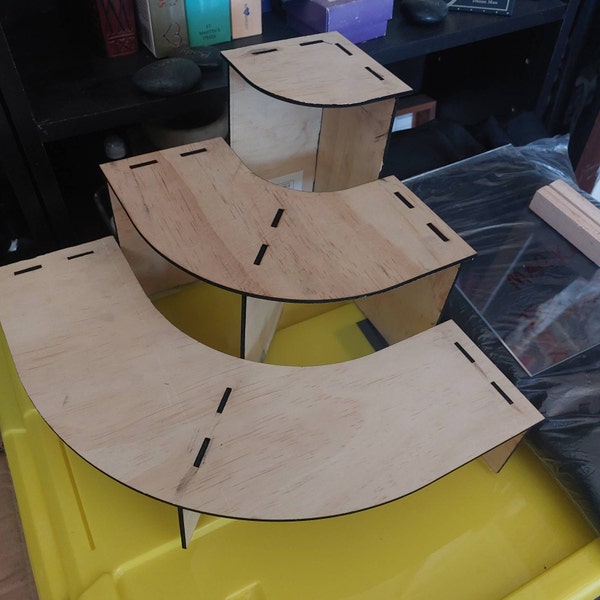Modular 3 Tier Display Stand Svg Laser Cut Files, 3 Tiers Retail Stand ...