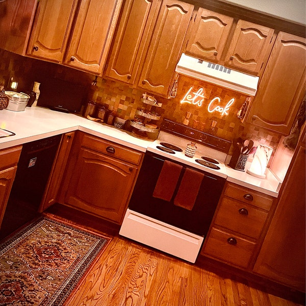 Let's Cook Neon LED Sign, Custom Neon Sign Kitchen Decor, Neon Wall ...