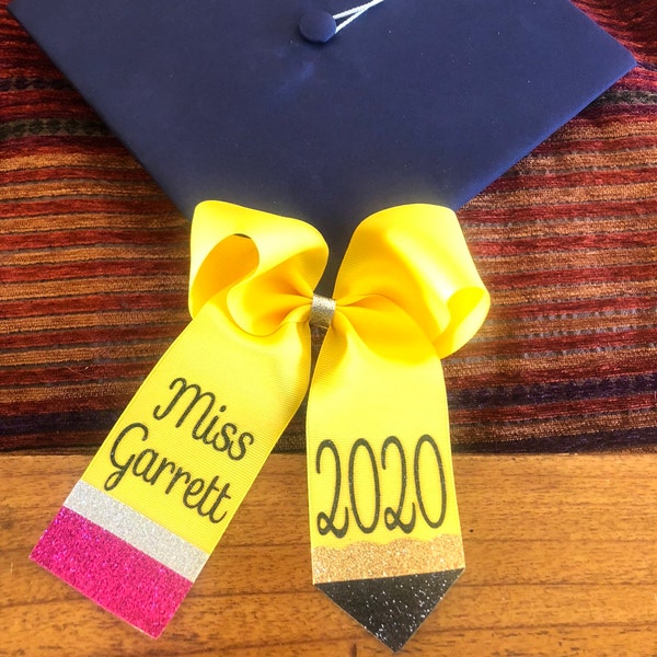 Graduation Bow, Grad Bow, Teacher Graduation Bow, Pencil Hair Bow, Big ...