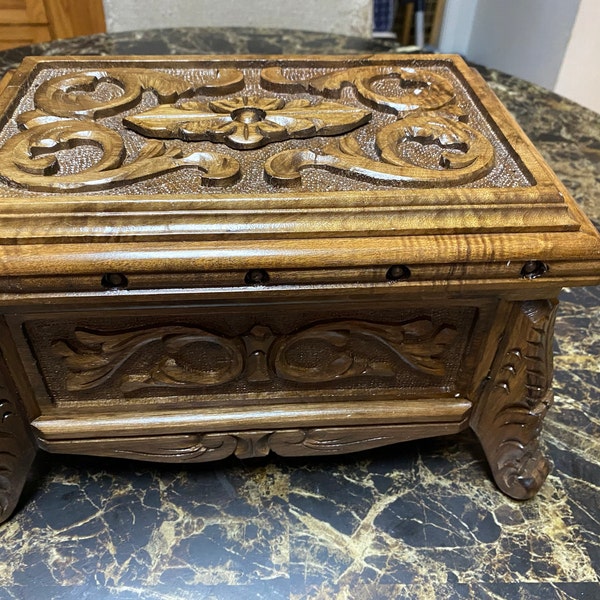 Large Secret Lock Box, Wooden Jewelery Box, Wood Treasure Chest ...