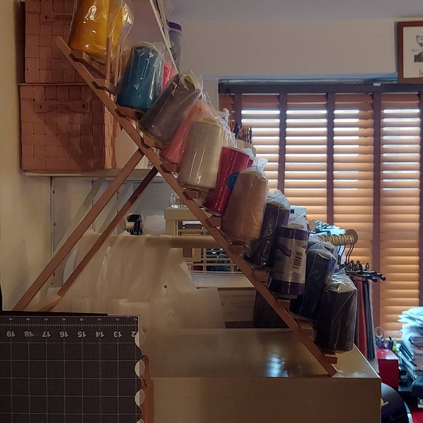 66 Large Cone Wood Thread Rack - Holds 66 Large Cones or Spools Sewing ...