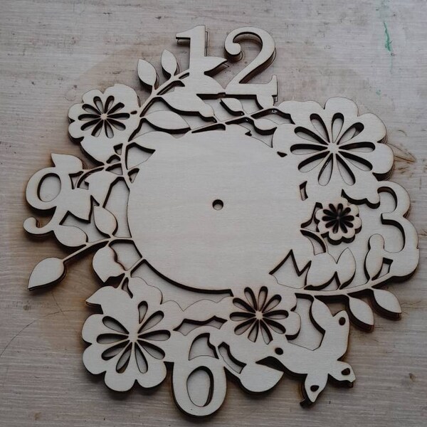 Wall Clock Flowers Laser Cut Dxf Glowforge Svg Xtool D1 CNC Cutting ...