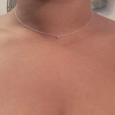 Prong Setting Diamond Necklace / Diamond Solitaire Pendant / Floating ...