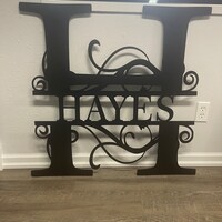 Custom Metal Signs Monogram Wall Decor Metal Wall Art Last Name Sign ...