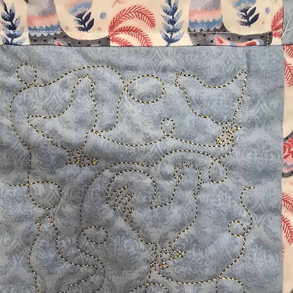 Chickens and Rooster Quilting Embroidery Design. Farm Edge to Edge ...