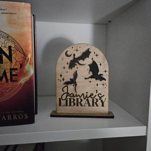 Dragon Personalized Library Sign, My Library Sign, Book Sign, Bookish ...