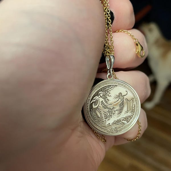 14k Solid Gold Athena Charm Necklace, Athena Silver Pendant, Rose Gold ...