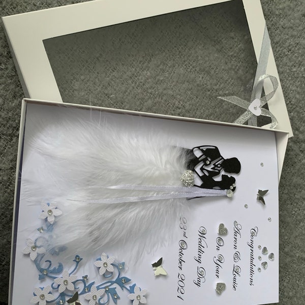 Handmade Personalised 3D Wedding Card / Anniversary Card With GIFT BOX ...