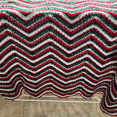 Crochet Holiday Ripple Afghan Pattern PDF Christmas Crochet Pattern - Etsy