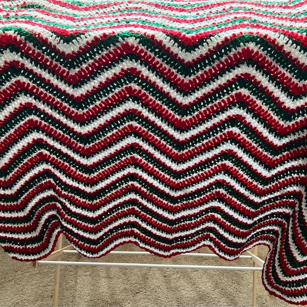 Crochet Holiday Ripple Afghan Pattern PDF - Christmas Crochet Pattern ...