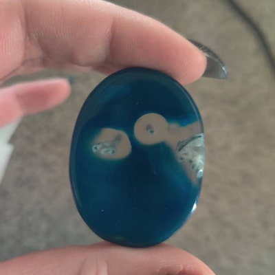 BLUE ONYX Worry Stone Natural Stone Hand Carved Gemstone Worry Stone - Etsy