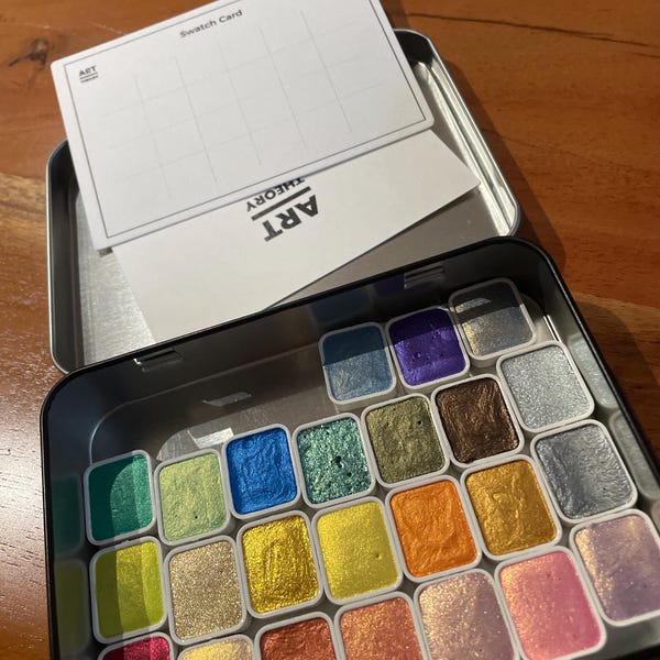 Shimmer Watercolor Set for Artist Dot Card Chrome Watercolor Trial Pack ...