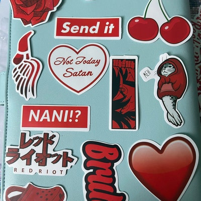 50 Red Sticker Pack Water Bottle Hydroflask Set - Etsy