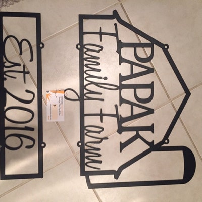 Custom Family Farm House Name Metal Sign, Established Sign, Metal Wall ...