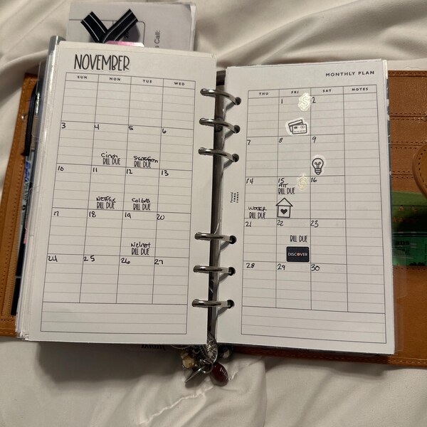 Mini 5 Fold Out Monthly Plan Printable Inserts / No Dated Planner / Agenda Printable / Ring ...