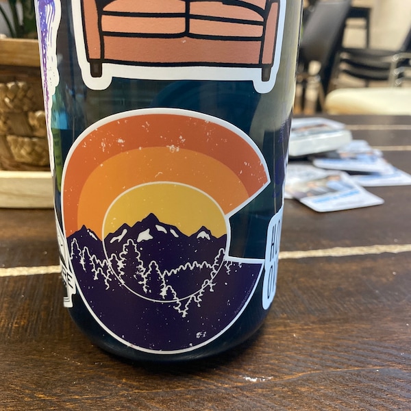 Colorado Flag Denver Skyline Sticker - Etsy
