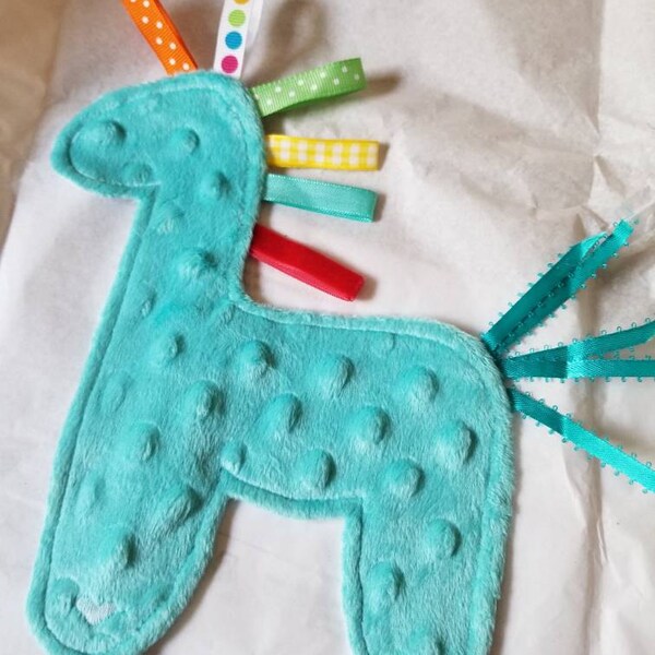 Zebra Sensory Tag Toy, Crinkle Tag Toy, Soft Ribbon Toy, Baby or ...