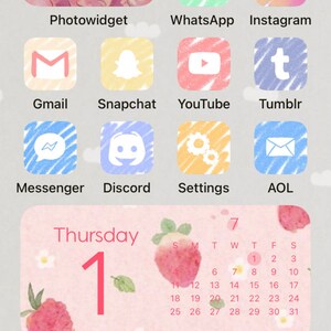120 Cute Pastel Ios 14 App Icons Wallpapers Doodle Style Aesthetic ...