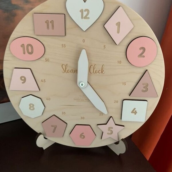 Personalized Wooden Name Clock With Shape Chrin Gift Puzzle Toys for ...