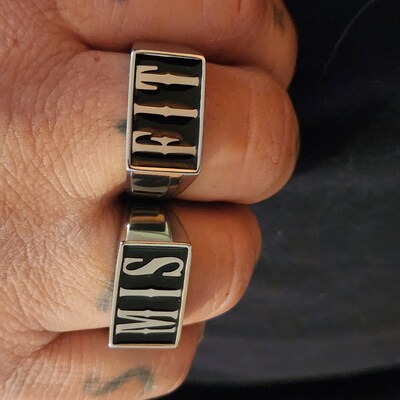 Customized 5 Letters Monogram Ring Name Ring Personalized Initials Gift ...