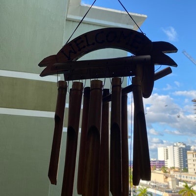 Welcome Sign Bamboo Wind Chime - Etsy
