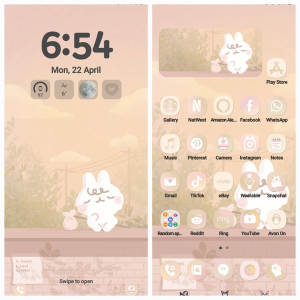Cute Miso Bunny Desktop / Folder Icons / Digital / INSTANT Download ...