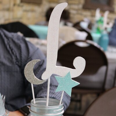 Star & Moon Centerpiece Picks, 2 Stars and Moons on Sticks, Set of 6 ...