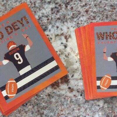 PRINTABLE Bengals Valentine Instant Download, Who Dey Valentine's, Easy ...